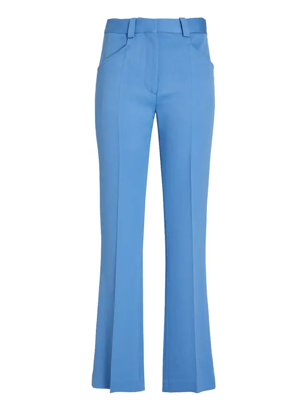 Victoria Beckham Wool-twill Straight-leg Pants - Blue