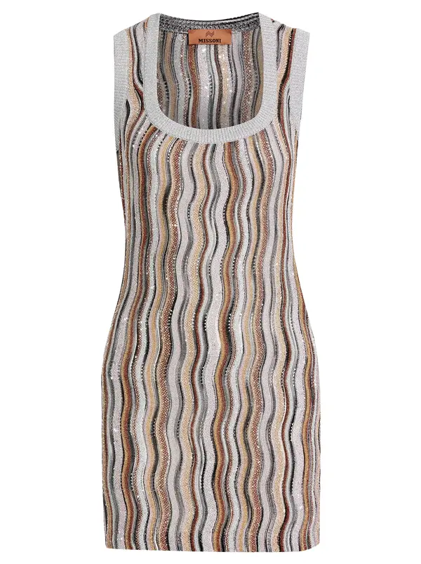 Missoni Sequin-embellished Crochet-knit Mini Dress - Brown