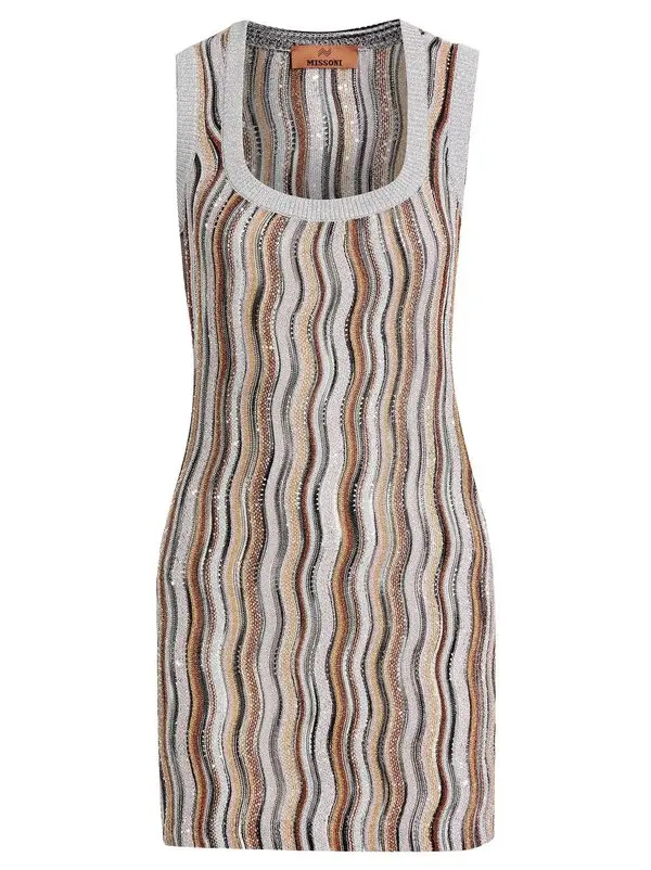 Missoni Sequin-embellished Crochet-knit Mini Dress - Brown