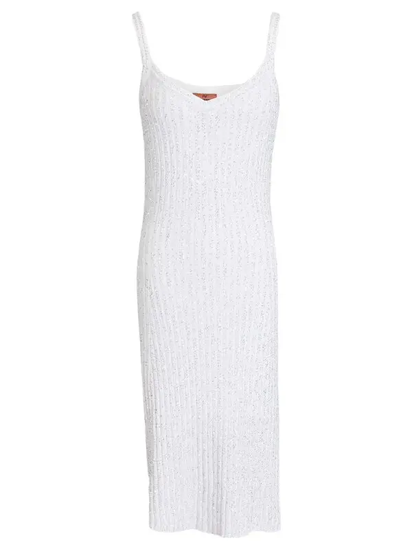 Missoni Sequin-embellished Ribbed-knit Midi Dress - White