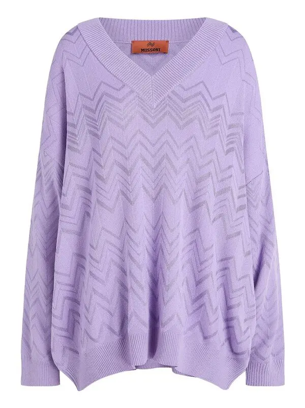Missoni Crochet-knit Wool-blend Sweater - Lavender