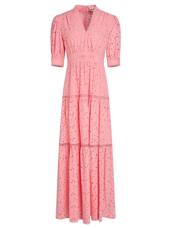 Diane Von Furstenberg Olivier Broderie Anglaise Cotton Maxi Dress - Pink