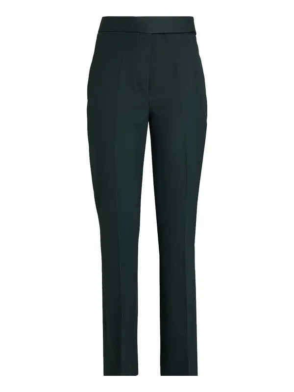 Victoria Beckham Gabardine Straight-leg Pants - Dark Green