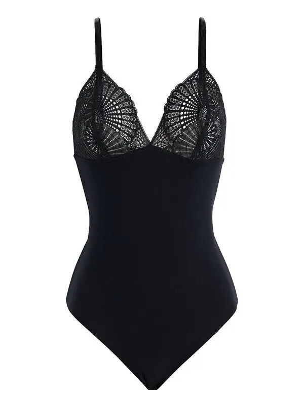 Commando Lace-trimmed Bodysuit - Black