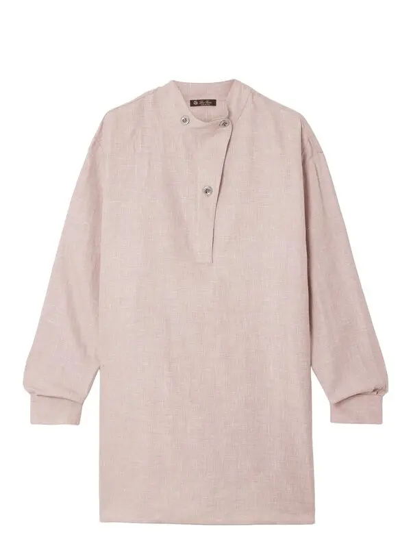 Loro Piana Linen, Wool And Silk-blend Blouse - Pink