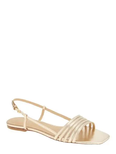 REFORMATION Millie Lattice Flat Sandal - Gold