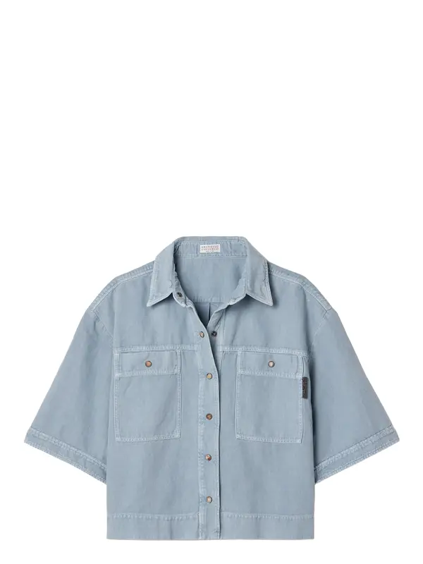 Brunello Cucinelli Bead-embellished Shirt - Blue