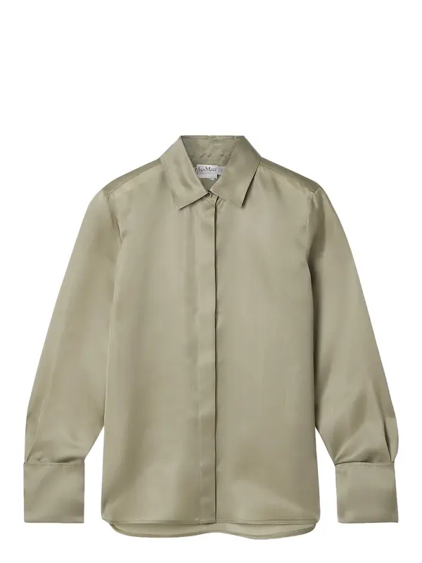 Max Mara Nola Silk-organza Shirt - Green