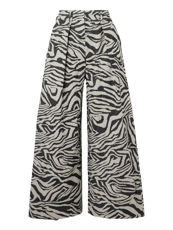 Ulla Johnson Cai Jacquard Wide-leg Pants - Animal Print