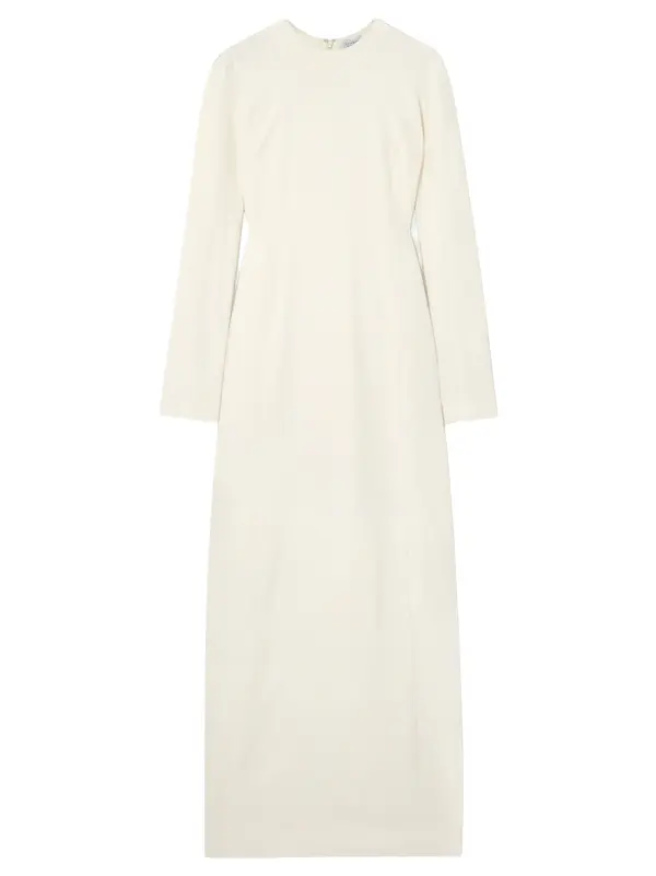 Gabriela Hearst Carlota Cape-effect Silk And Wool-blend Gown - Ivory