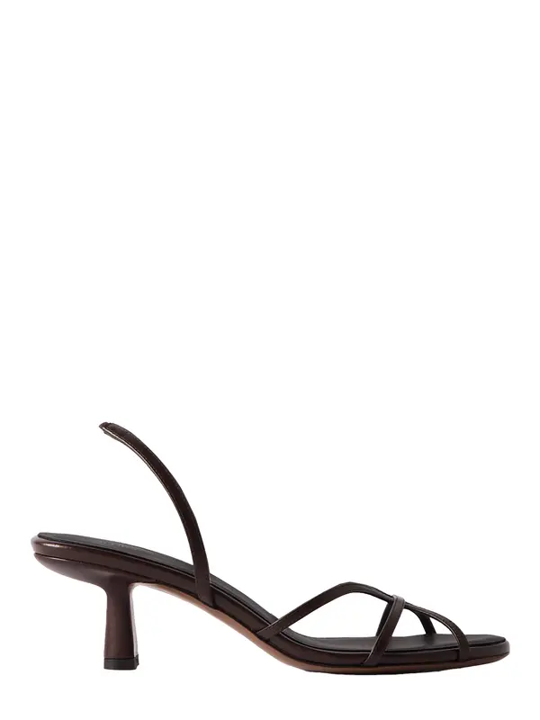 NEOUS Ibor Leather Slingback Sandals - Brown