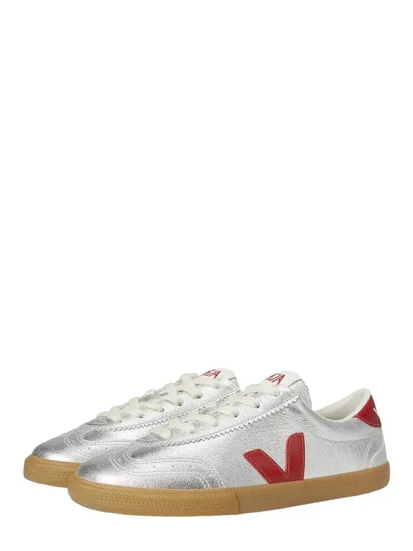 VEJA Volley Lace-up Sneakers With Paneled Design - Silver