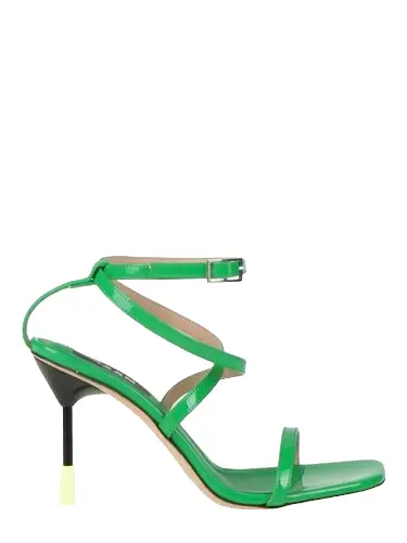 MSGM Leather Ankle Strap Sandals - Green