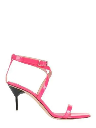 MSGM Leather Ankle Strap Sandals - Pink