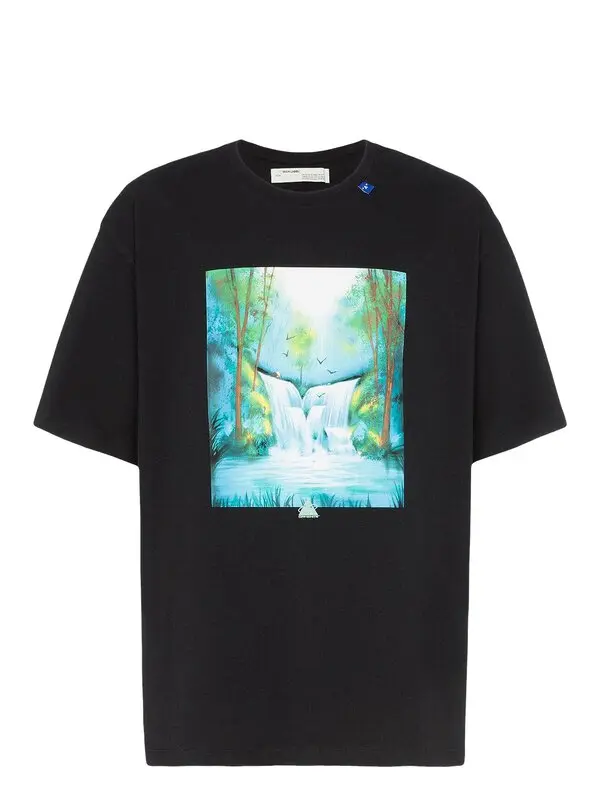 Off-White Waterfall Short Sleeve Over Tee / Multicolor - Black
