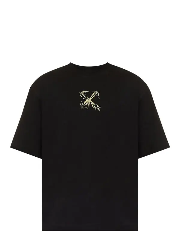 Off-White Splash Arrow Over Skate Short-sleeve Tee /beige - Black