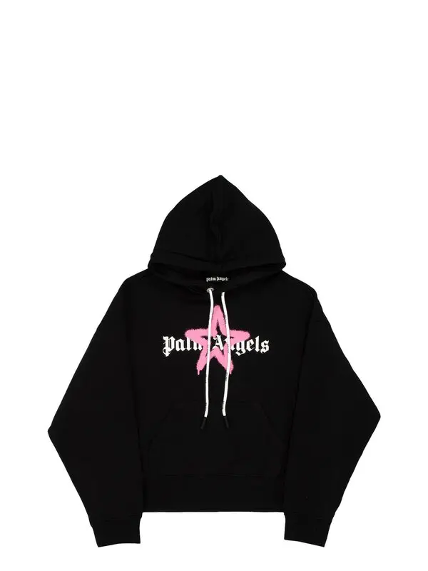 Palm Angels Star Sprayed Hoodie - Black