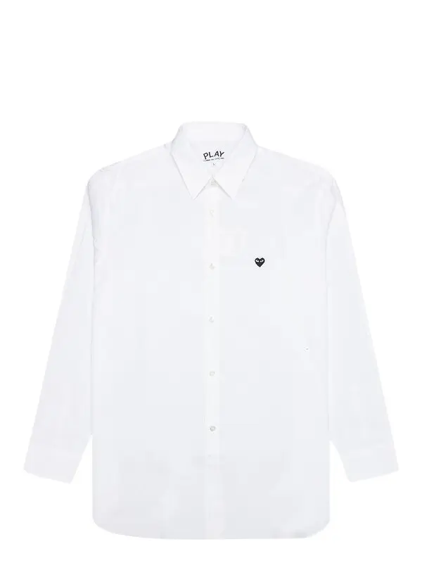 Play Comme Des Garcon Small Heart Button Down - White