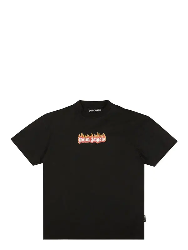 Palm Angels Burning Logo Tee /white - Black
