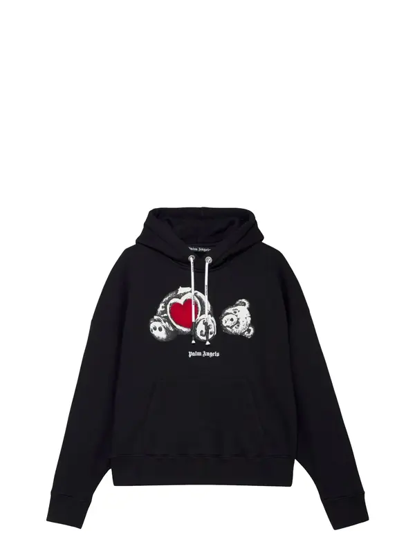 Palm Angels Bear In Love Hoodie - Black