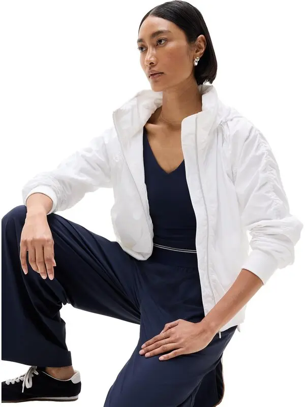 Athleta Jetset Bomber Jacket - Bright White
