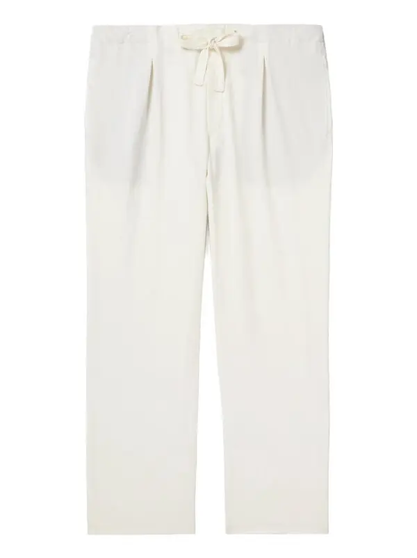 STOFFA Straight-leg Pleated Trousers - Neutrals