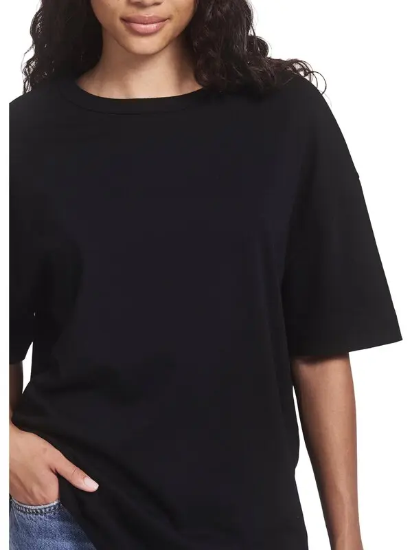 NINETY PERCENT Oversized Organic Cotton T-shirt - Black