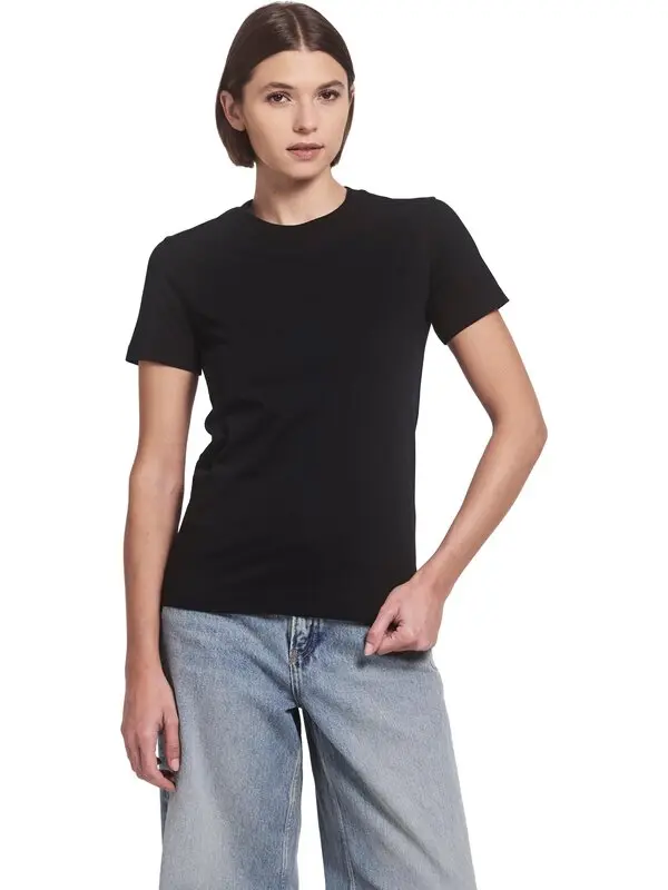NINETY PERCENT Lightweight Fitted T-shirt - Black