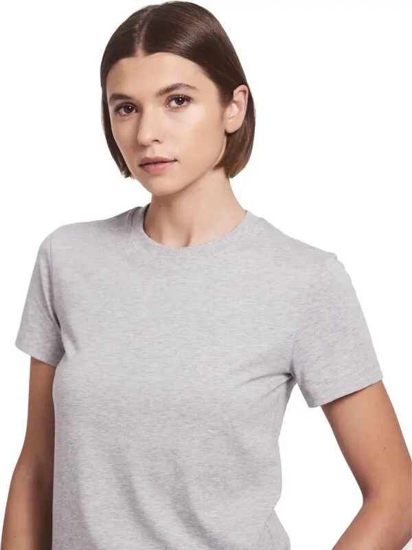 NINETY PERCENT Organic Cotton Fitted T-shirt - Grey Marl