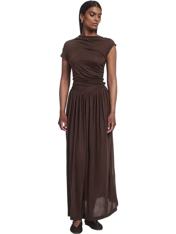 NINETY PERCENT Priam Draped Maxi Dress - Bracken