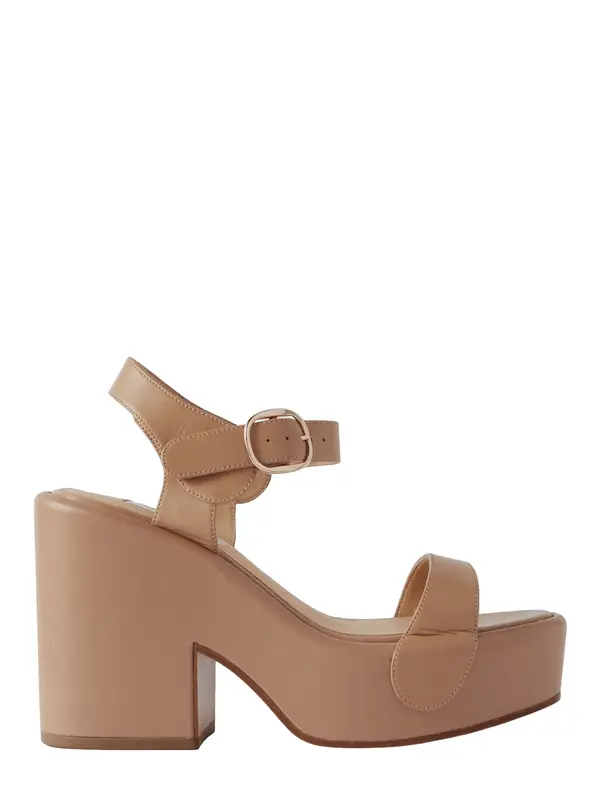 Gabriela Hearst Iris Leather Platform Sandals - Brown
