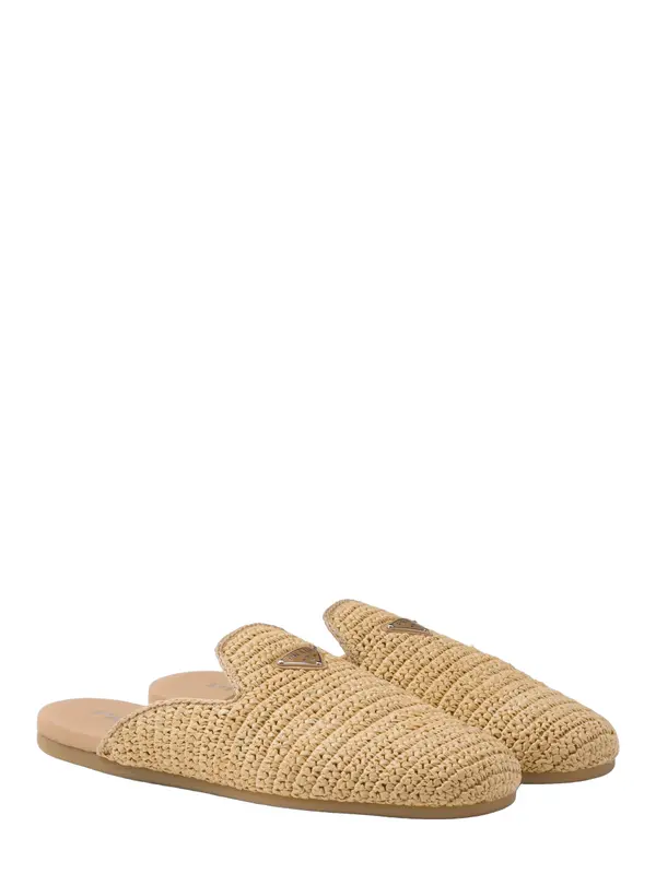Prada Crochet Slippers - Natural
