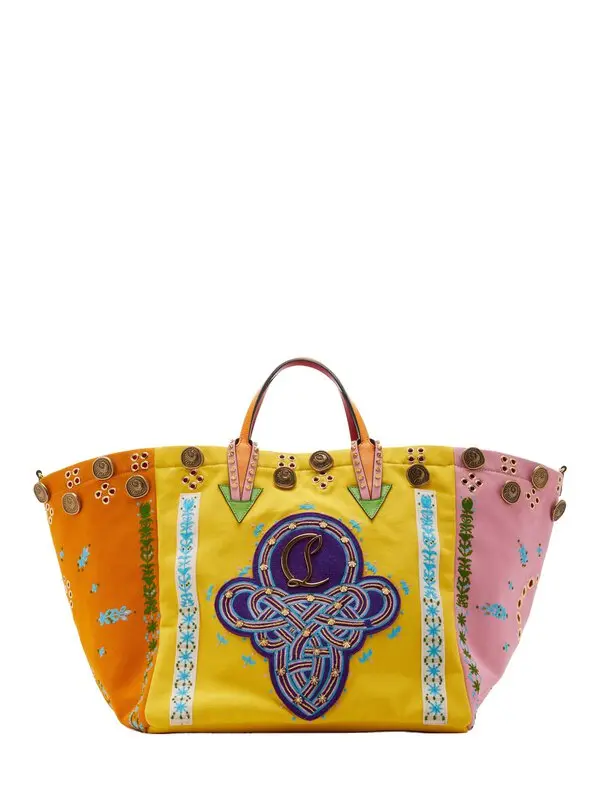 CHRISTIAN LOUBOUTIN Breizcaba Embroidered Canvas Tote Bag - Multi