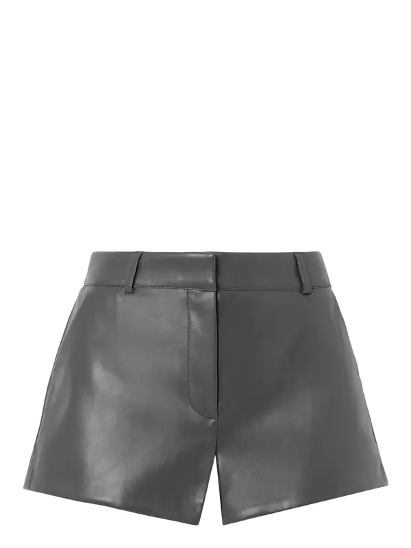 THE FRANKIE SHOP Kate Faux Leather Shorts - Gray