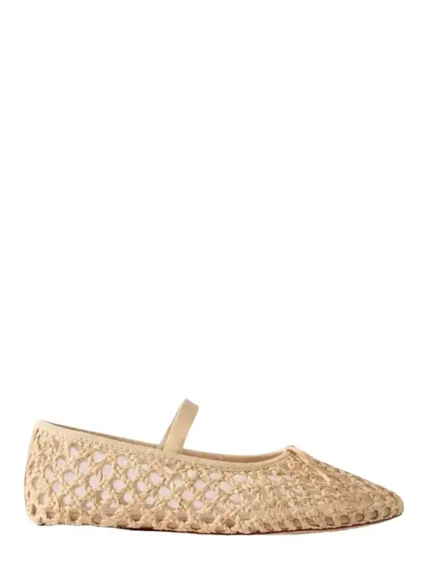 LOEFFLER RANDALL Leonie Woven Raffia Ballet Flats - Neutrals
