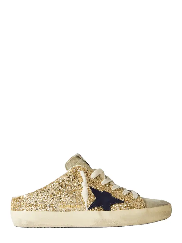 GOLDEN GOOSE Super-star Sabot Distressed Slip-on Sneakers - Gold