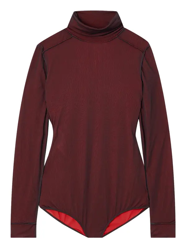 MAISON MARGIELA Laye Jersey Turtleneck Bodysuit - Red
