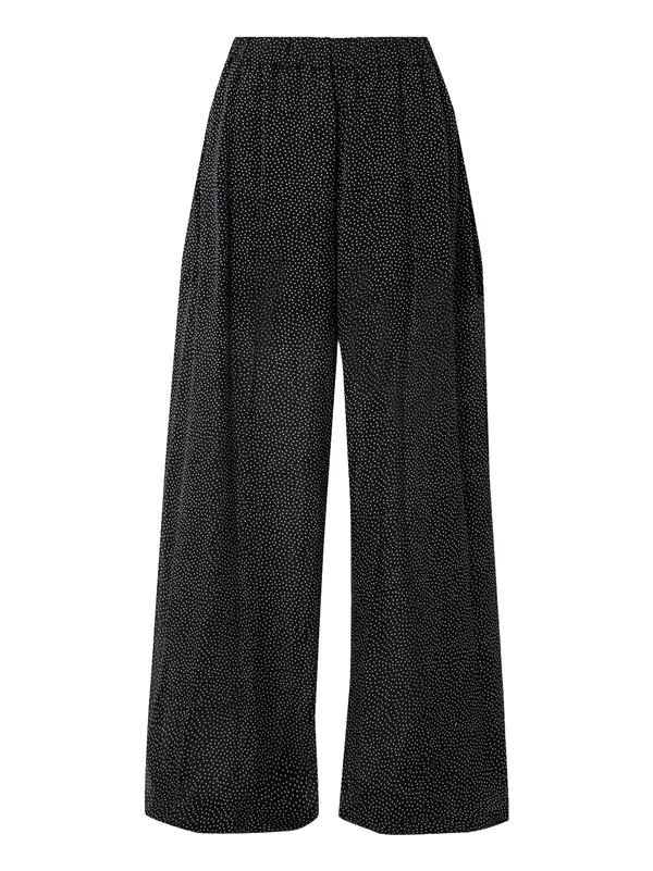 Nina Ricci Polka-dot Silk-tulle Wide-leg Pants - Black