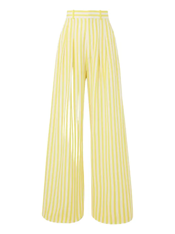 PETAR PETROV Heat Wave Pleated Wide-leg Pants - Yellow