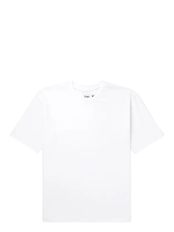DRAKE'S Cotton-jersey T-shirt - White