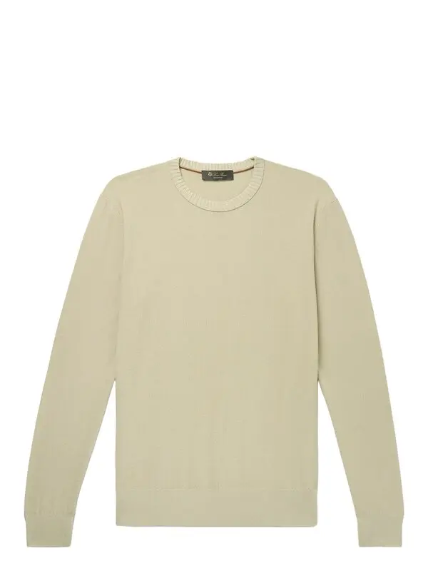 Loro Piana Cotton And Silk-blend Piqué Sweater - Green
