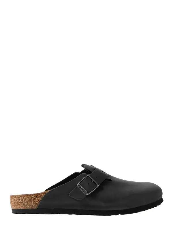 BIRKENSTOCK Boston Oiled-leather Clogs - Black