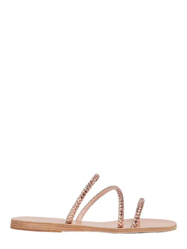 ANCIENT GREEK SANDALS Polytimi Crystal-embellished Sandals - Rose Gold