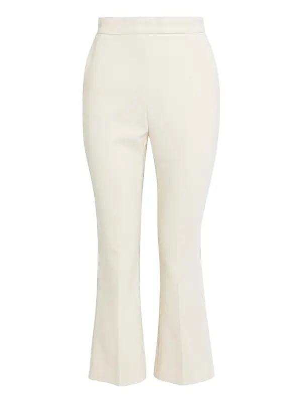 Max Mara Nepeta Grain De Poudre Wool-blend Kick-flare Pants - Ivory