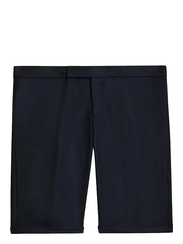 Thom Browne Striped Wool-twill Shorts - Navy