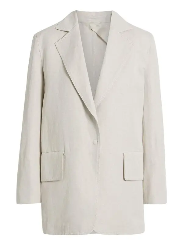 Max Mara Mosa Cotton And Linen-blend Canvas Blazer - Off-white