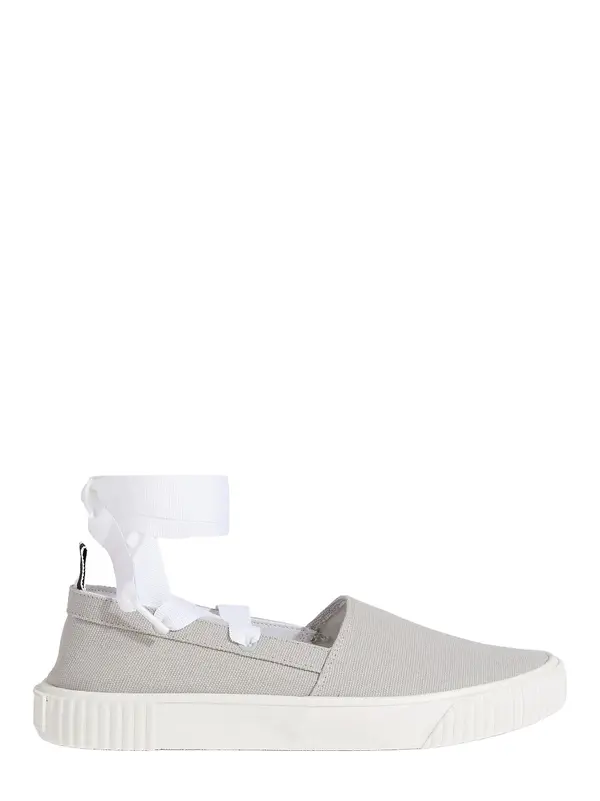 Thom Browne Grosgrain-trimmed Canvas Sneakers - Light Gray