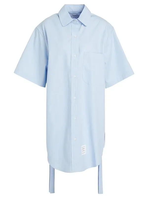Thom Browne Cotton-poplin Mini Shirt Dress - Light Blue