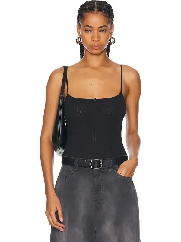 COU COU The Pointelle Bodysuit - Black