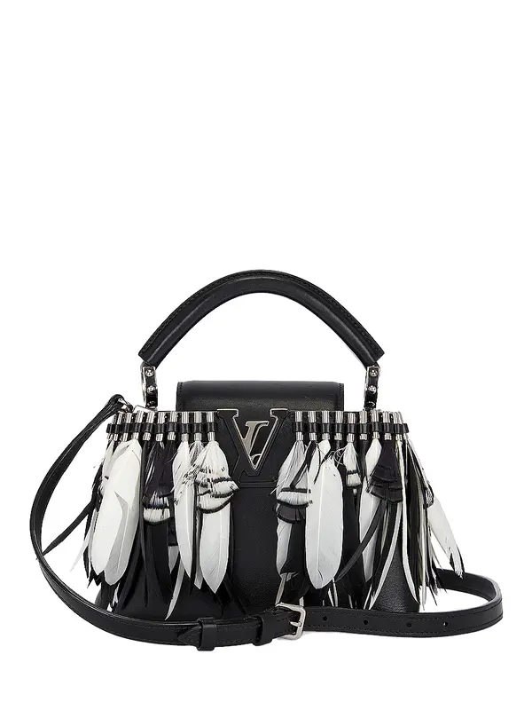LOUIS VUITTON Feather Capucines Bb Handbag - Black